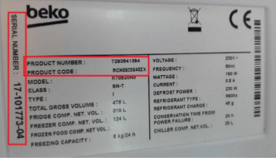Seriennummer / Typenschild BEKO | Haus & Technik Koslowsky