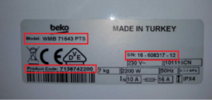 Seriennummer / Typenschild BEKO | Haus & Technik Koslowsky
